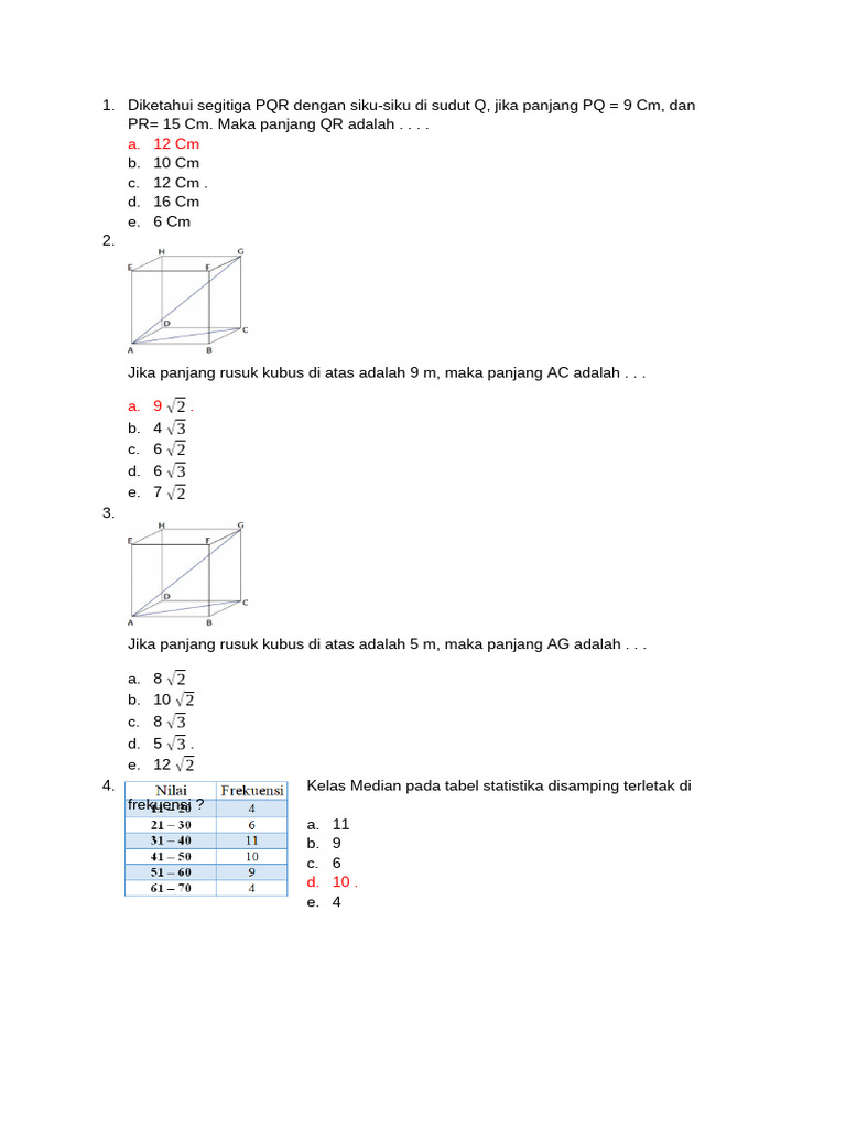 Soal Matematika Kelas Xii | PDF