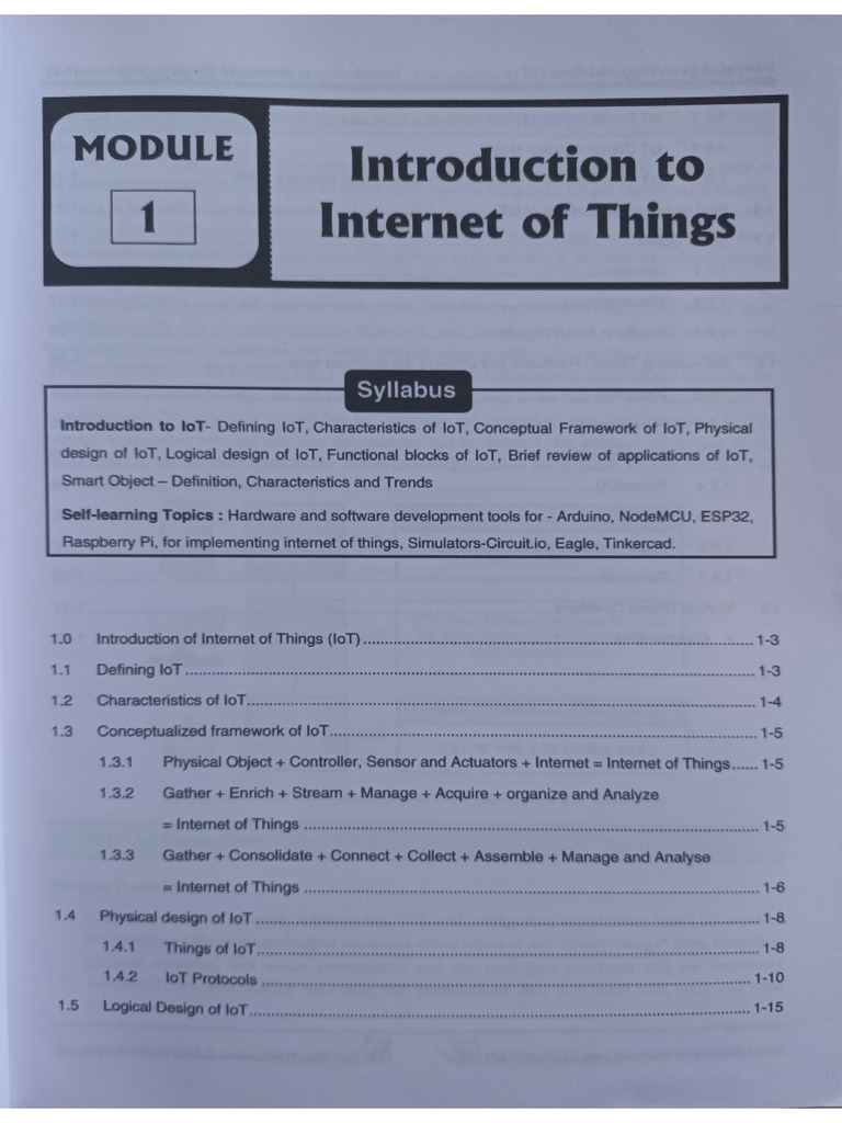IOE Module 1 | PDF