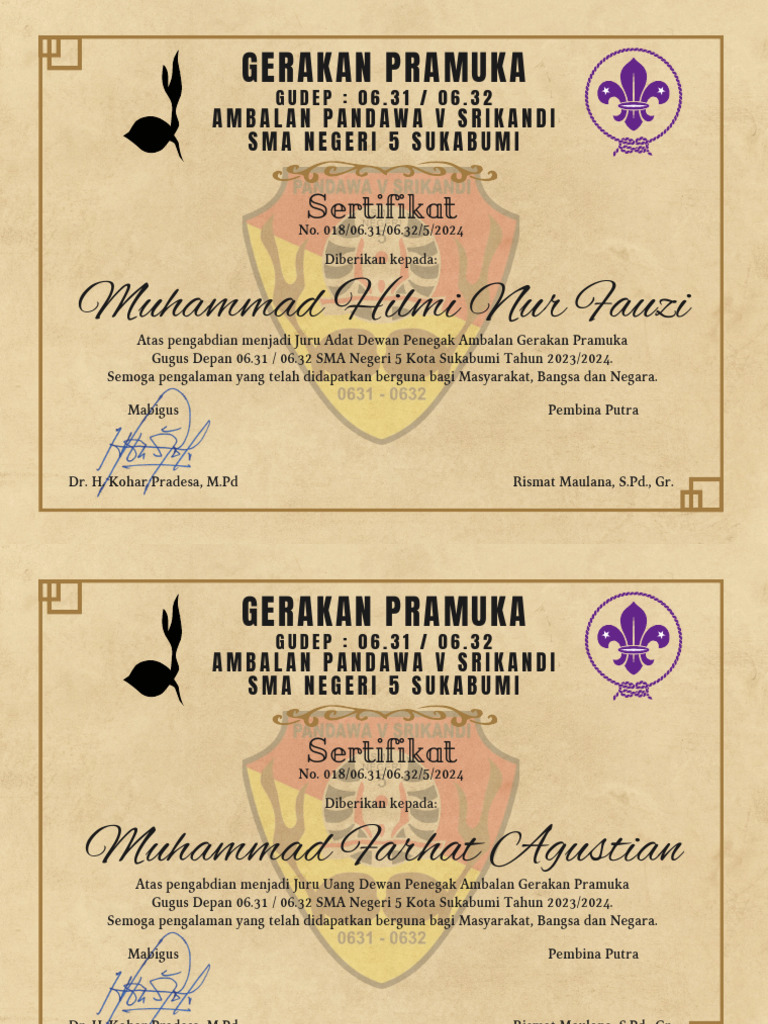 Sertifikat Pramuka | PDF | Kesehatan Holistik