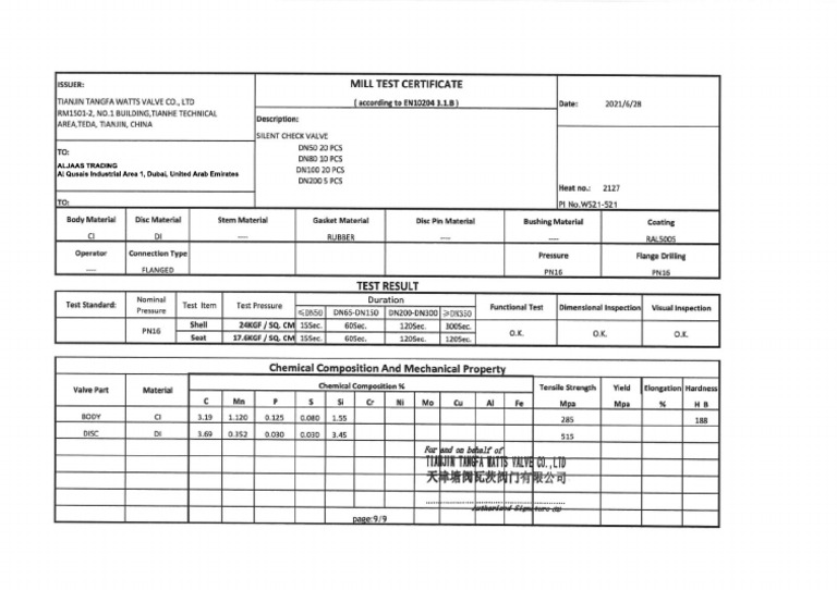 DN 100 Slilent Check Valve | PDF