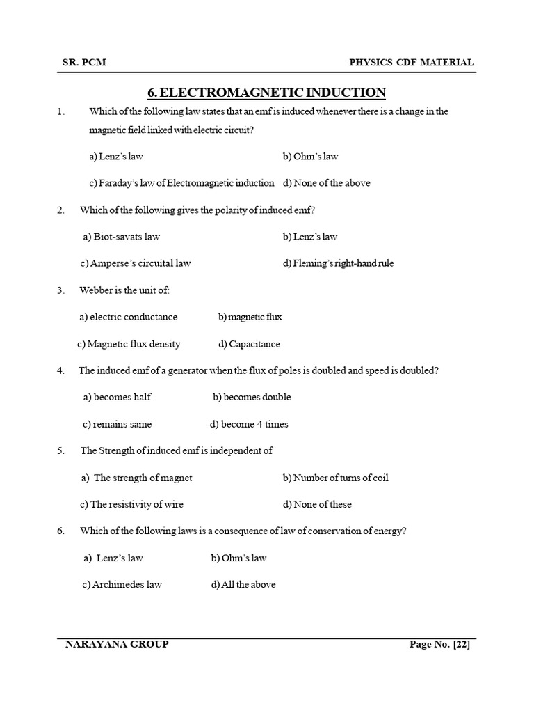 Electromagnetic Induction | PDF | Inductance | Inductor