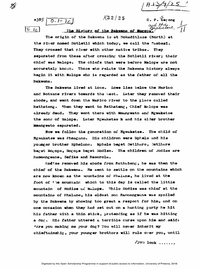 Sepeng 385 History Bakwena Mogopa Transcript en | PDF
