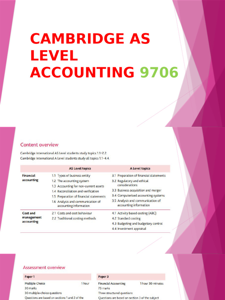 Cambridge As Level Accounting | PDF