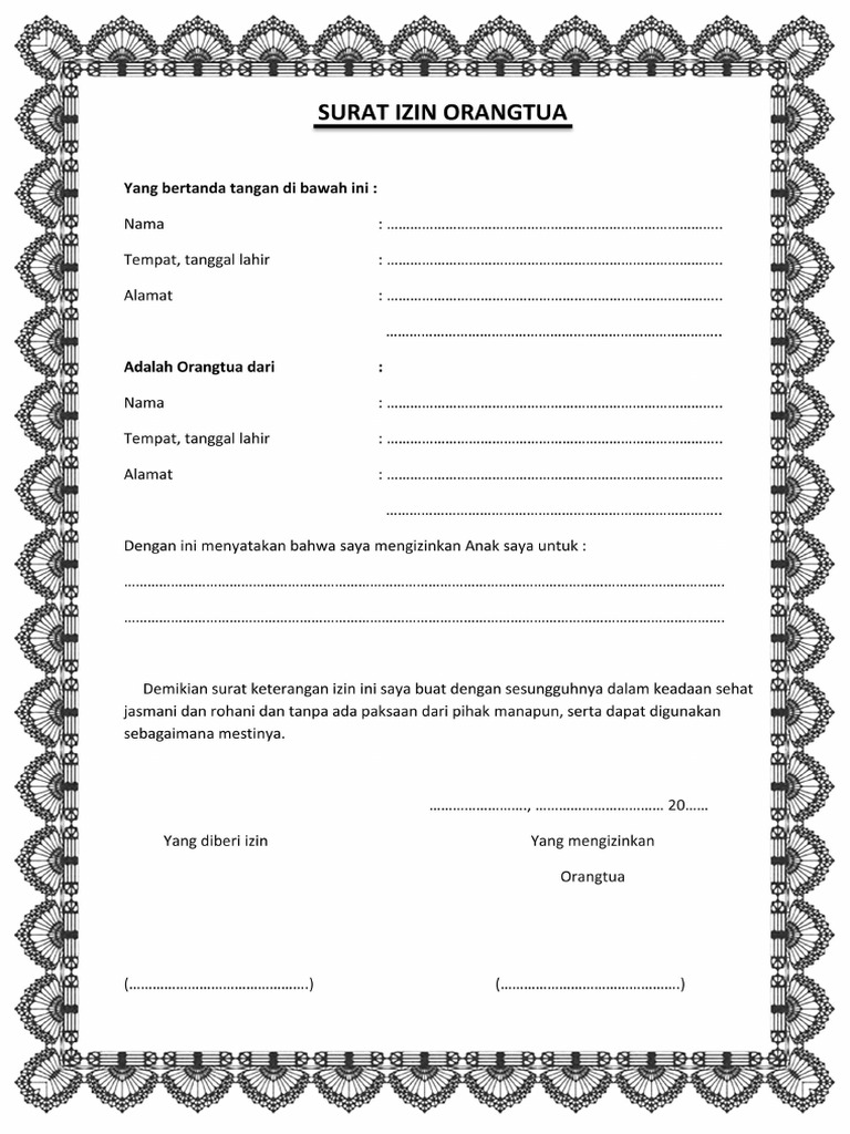 Surat Ijin Ortu | PDF