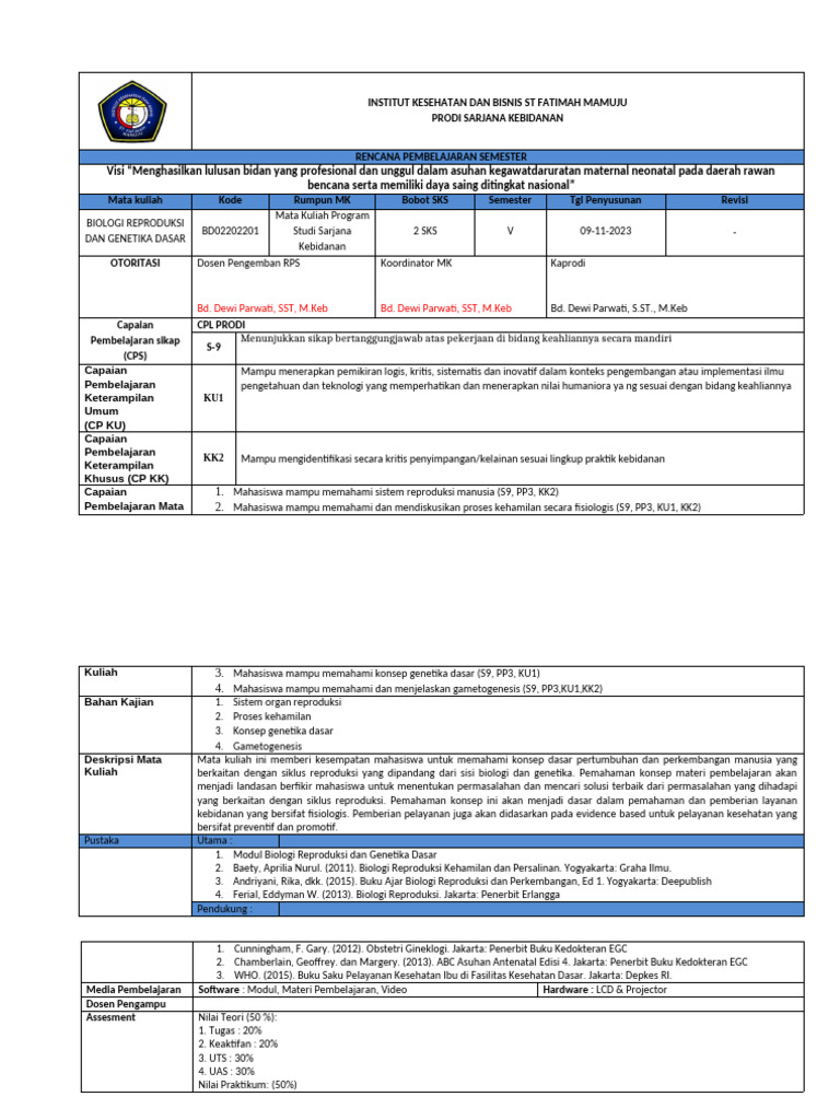 S1kebidanan Biologi Reproduksi Dan Genetika Dasar (Sri Winda Sari) | PDF | Sains & Matematika ...