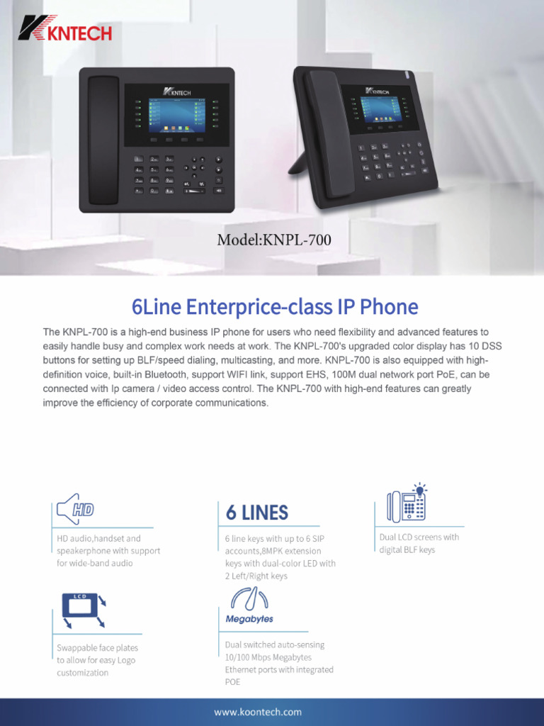 IP Phone For Office KNPL 700 | PDF