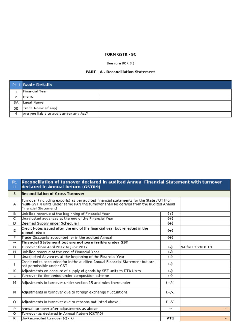 GSTR_9C | PDF | Taxes | Expense