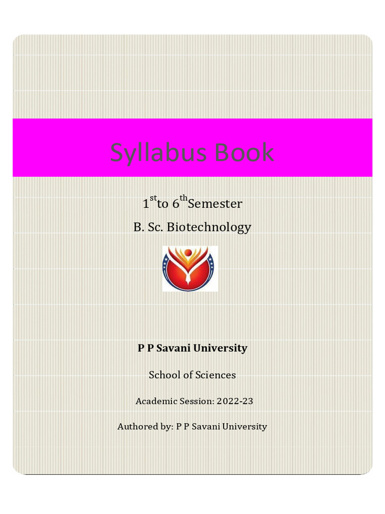 B.Sc. Biotechnology Syllabus Overview | PDF | Chemical Bond | Acid