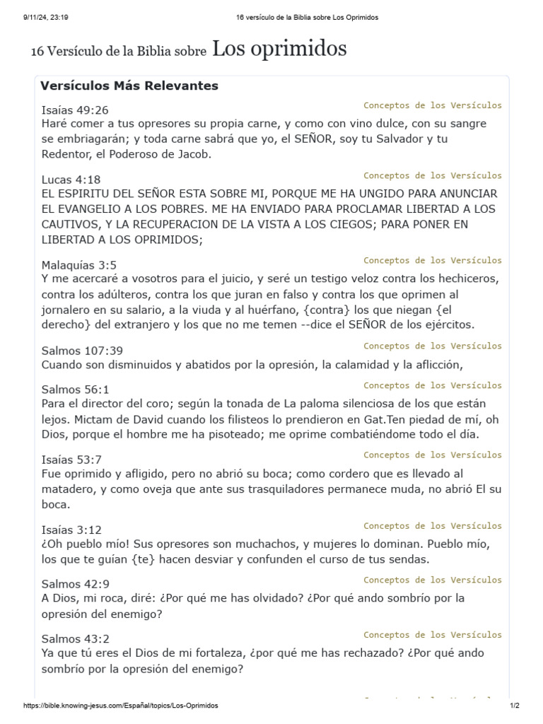 16 Versículo de La Biblia Sobre Los Oprimidos | PDF | Libros de la Biblia hebrea | Contenido bíblico