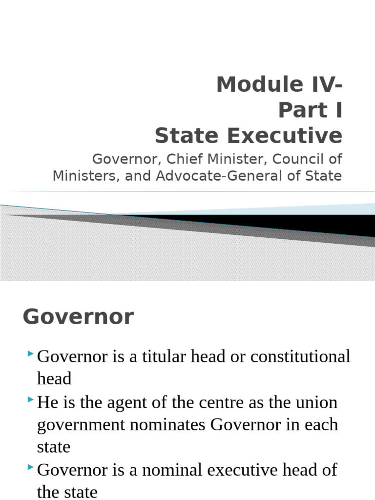 Overview of State Executive Roles in India | PDF | Cabinet (Government ...