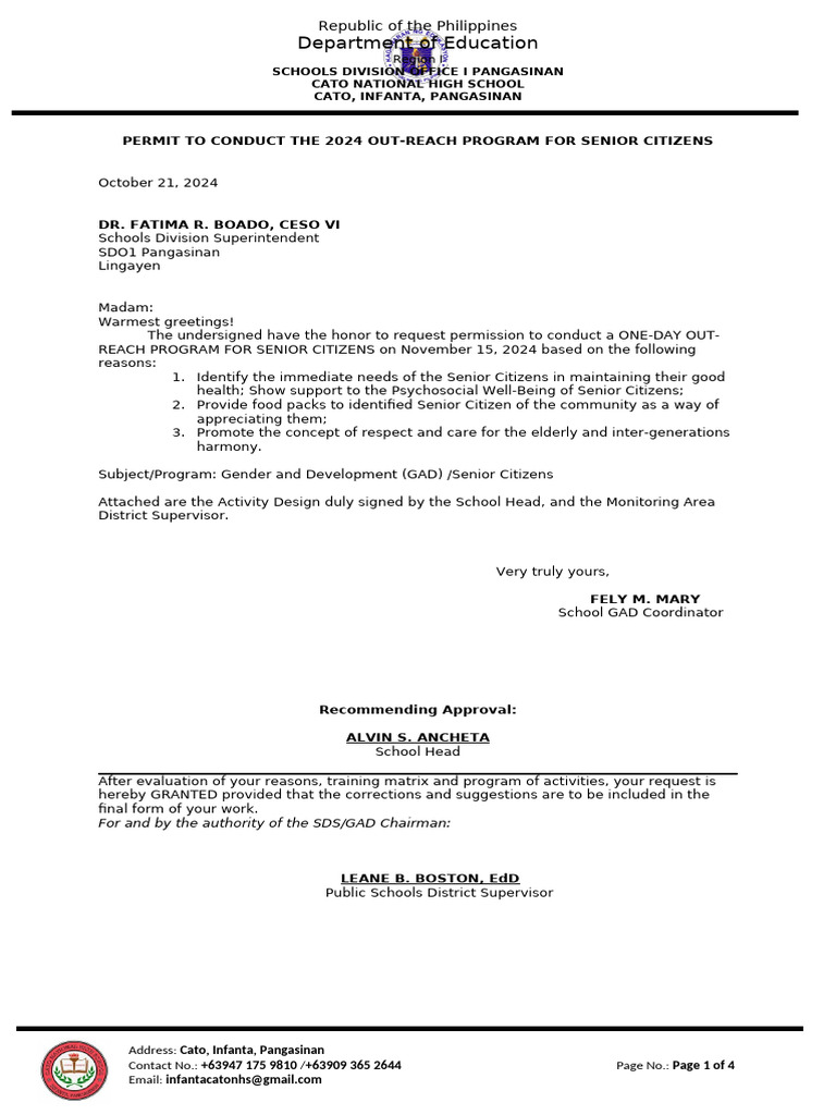 Senior Citizens Outreach Program 2024 | PDF | Citizenship | Old Age