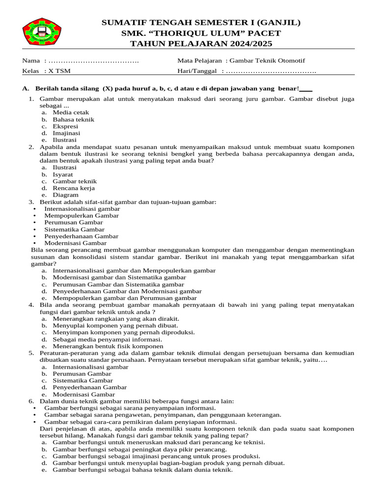 Gambar Teknik X TSM | PDF