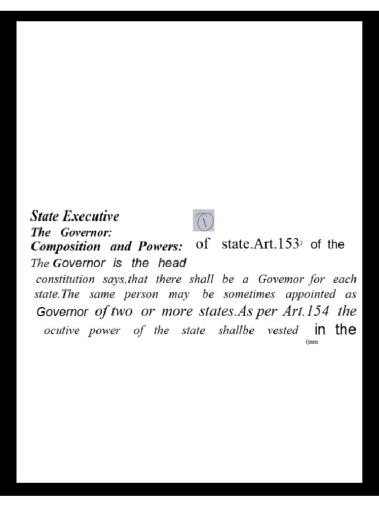 Executive Powers of Governor | PDF