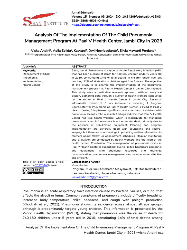 Artikel Inggris Viska 4906 | PDF | Pneumonia | Clinical Medicine