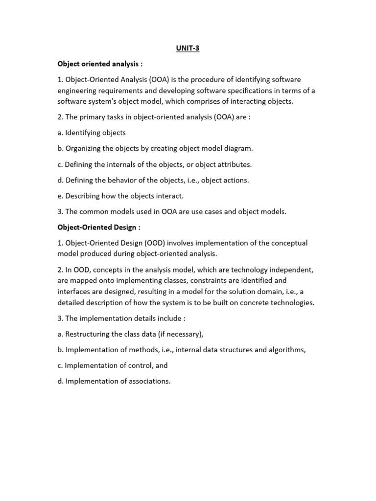 OOSD Unit-3 | PDF | Conceptual Model | Object (Computer Science)