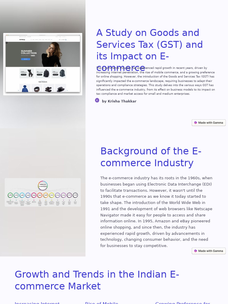A Study On Goods and Services Tax GST and Its Impact On E Commerce | PDF | E Commerce | Online ...