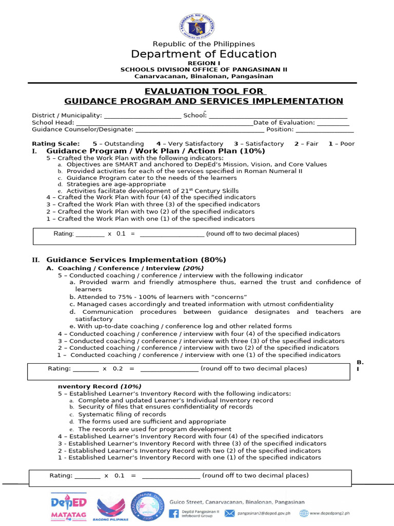 Guidance Evaluation Tool 2024 | PDF | Career & Growth | Business