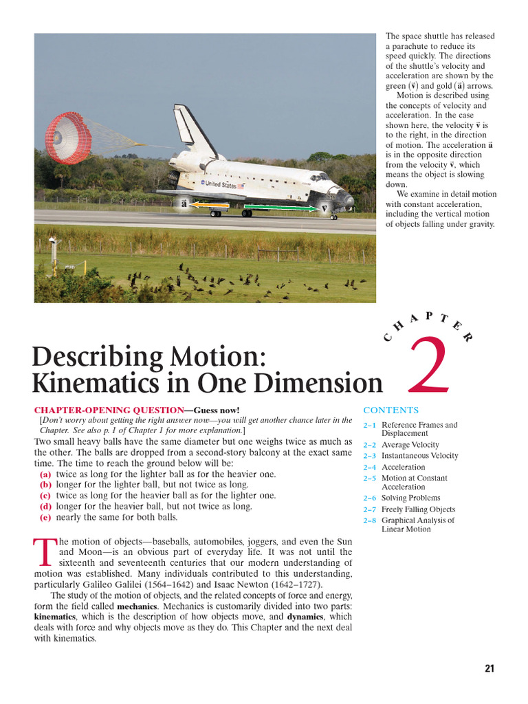 AP+Physics+ +Kinematics+Text+ (Giancoli) | PDF | Velocity | Acceleration