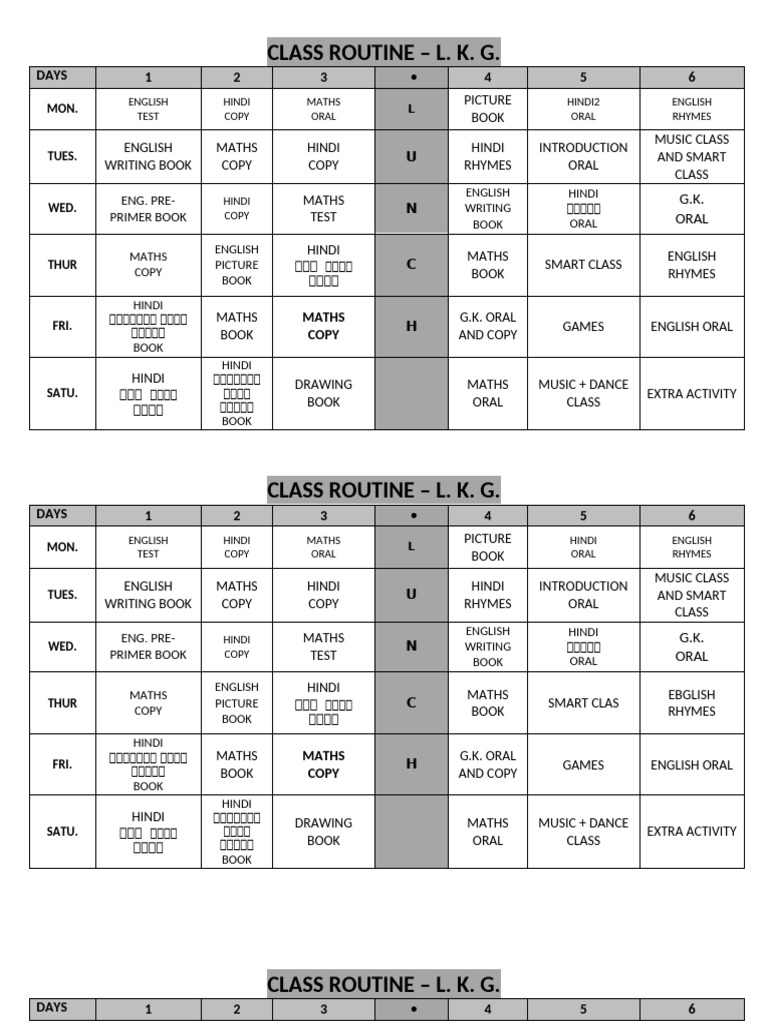 2024 Classwise Routing LKG | PDF