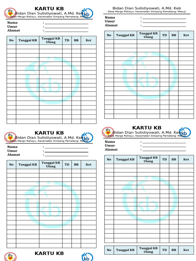 Kartu KB Ratna | PDF