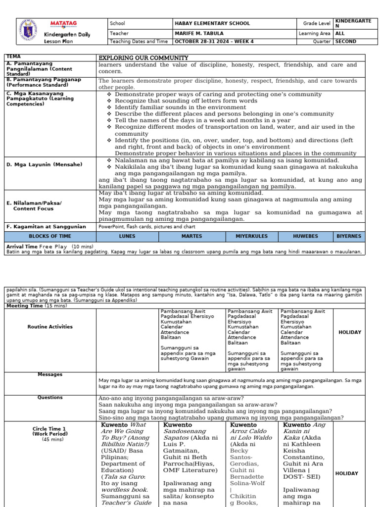 Le Kinder Q2W4 | PDF
