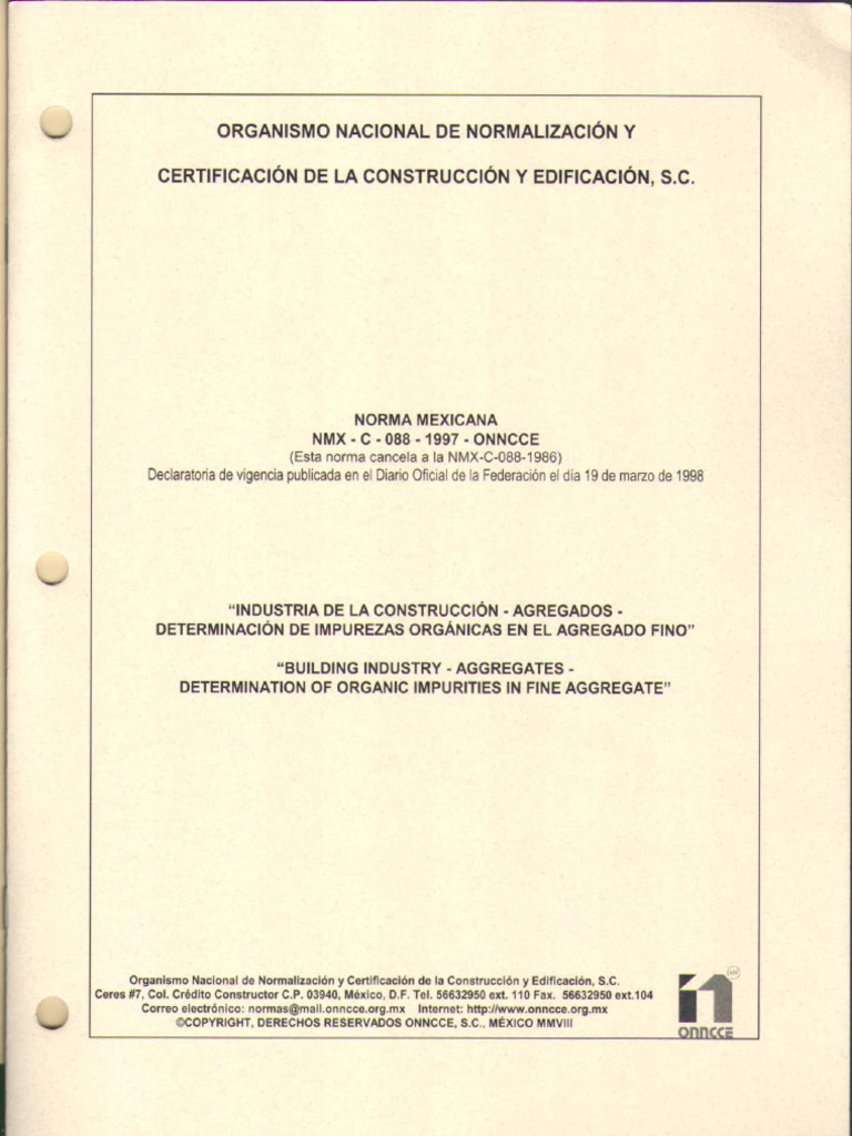 NMX C 088 Onncce 1997 | PDF