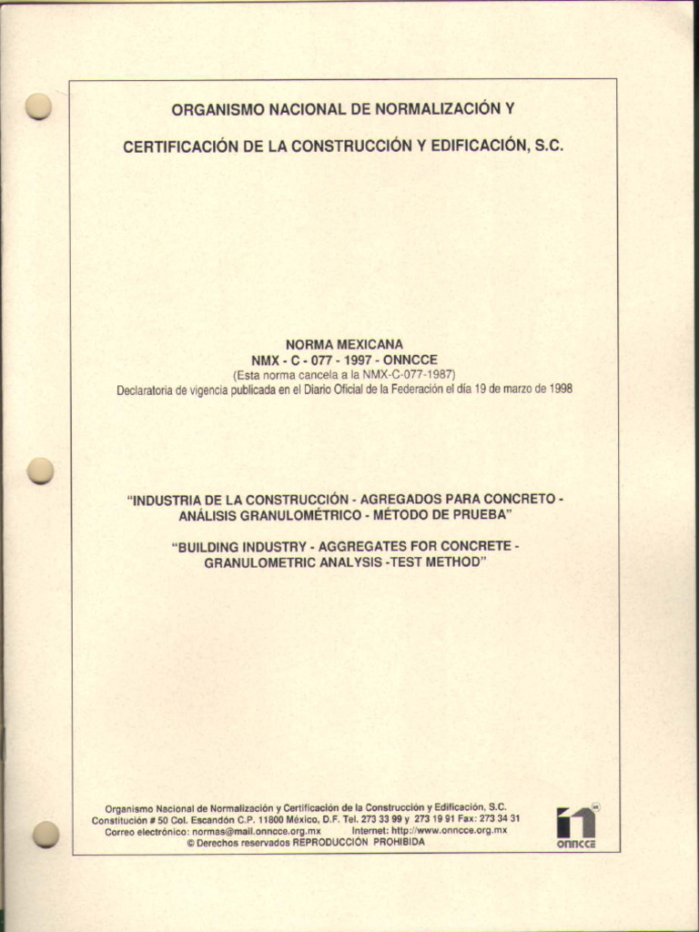 NMX C 077 Onncce 1997 | PDF