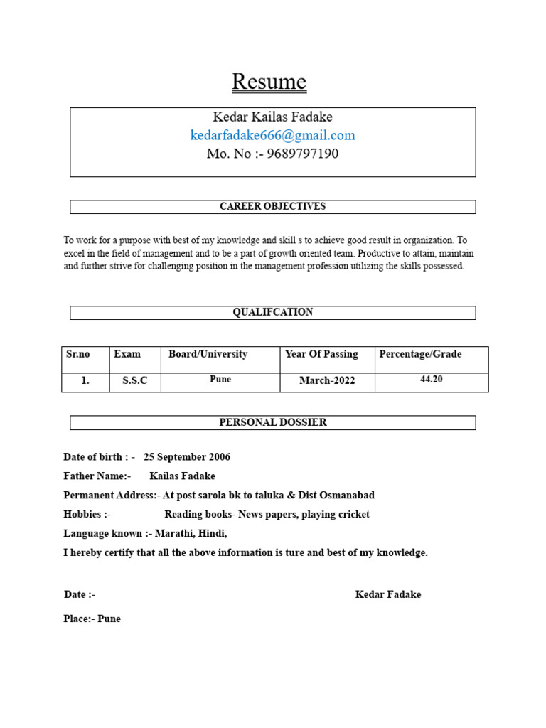 Kedar RESUME | PDF