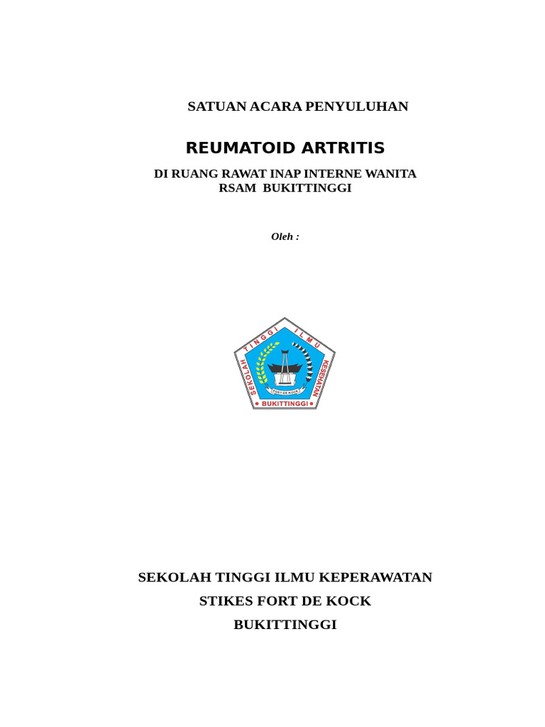 Penyuluhan Reumatoid Artritis di RSAM | PDF
