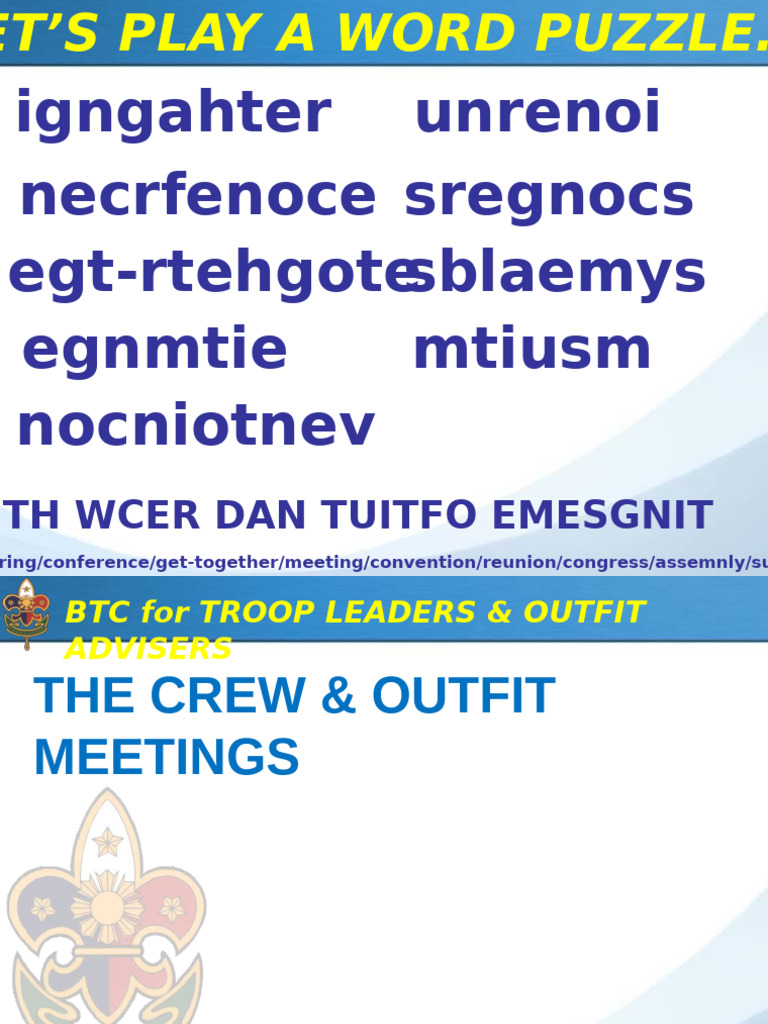 Session 21 - Patrol - Troop Meetings | PDF