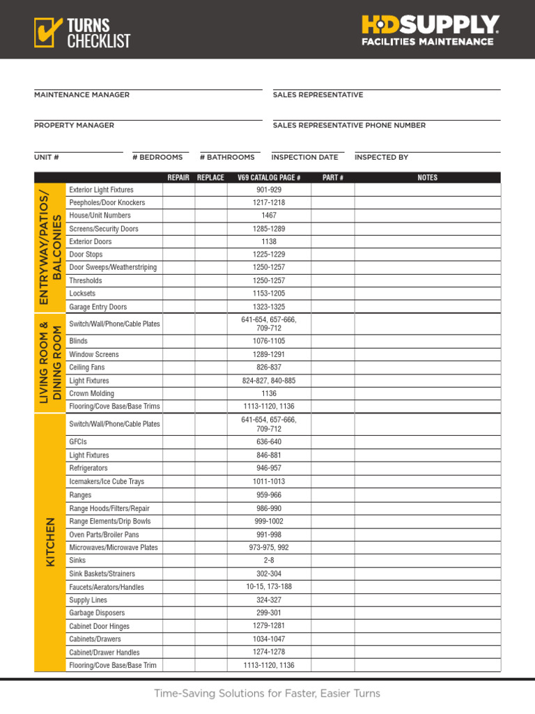 Property Turnover Maintenance Checklist | PDF | Door | Home