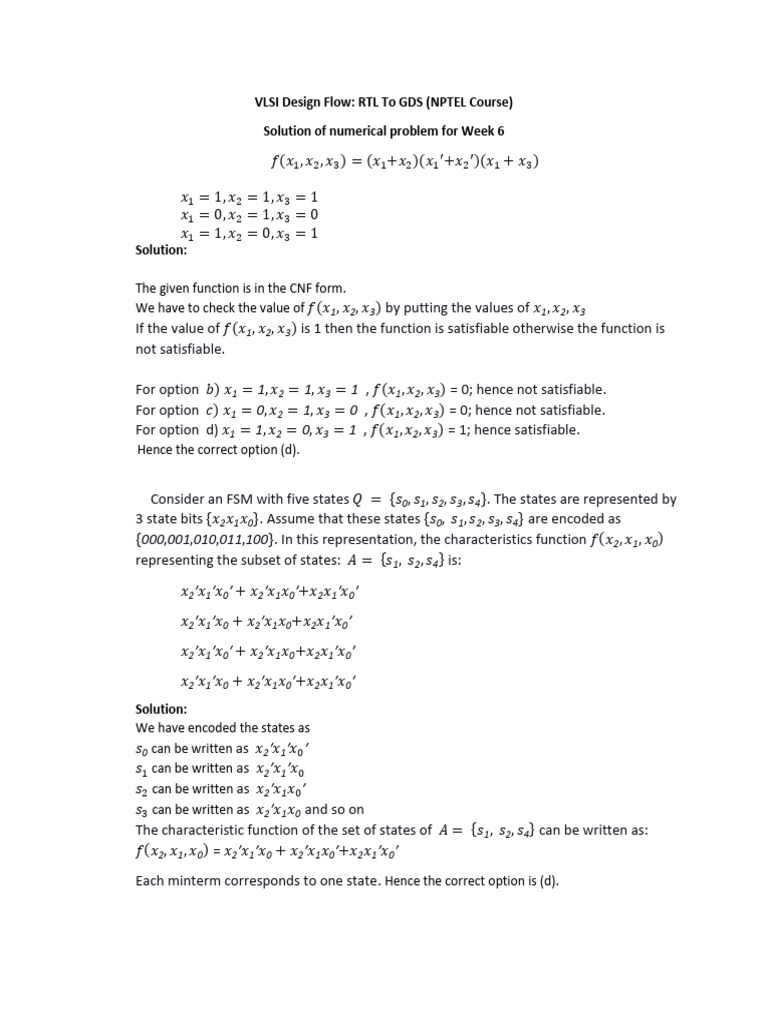 VLSI - W6 Solutions | PDF