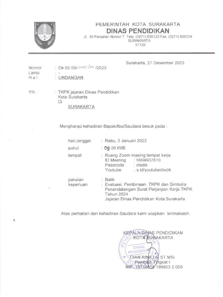 Undangan Simbolis 2024 | PDF