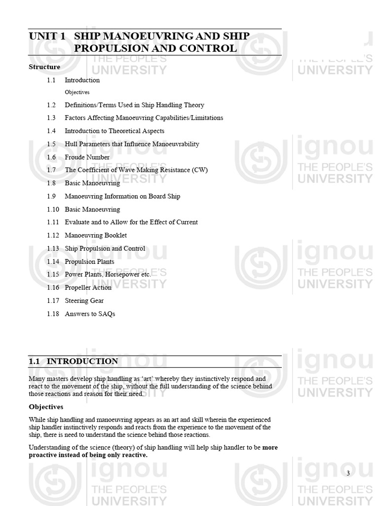 Ship Manoeuvring & Propulsion Guide | PDF | Drag (Physics) | Marine ...