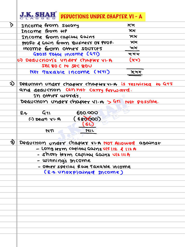 Deductions Under Chapter VI-A | PDF | Exports | Revenue