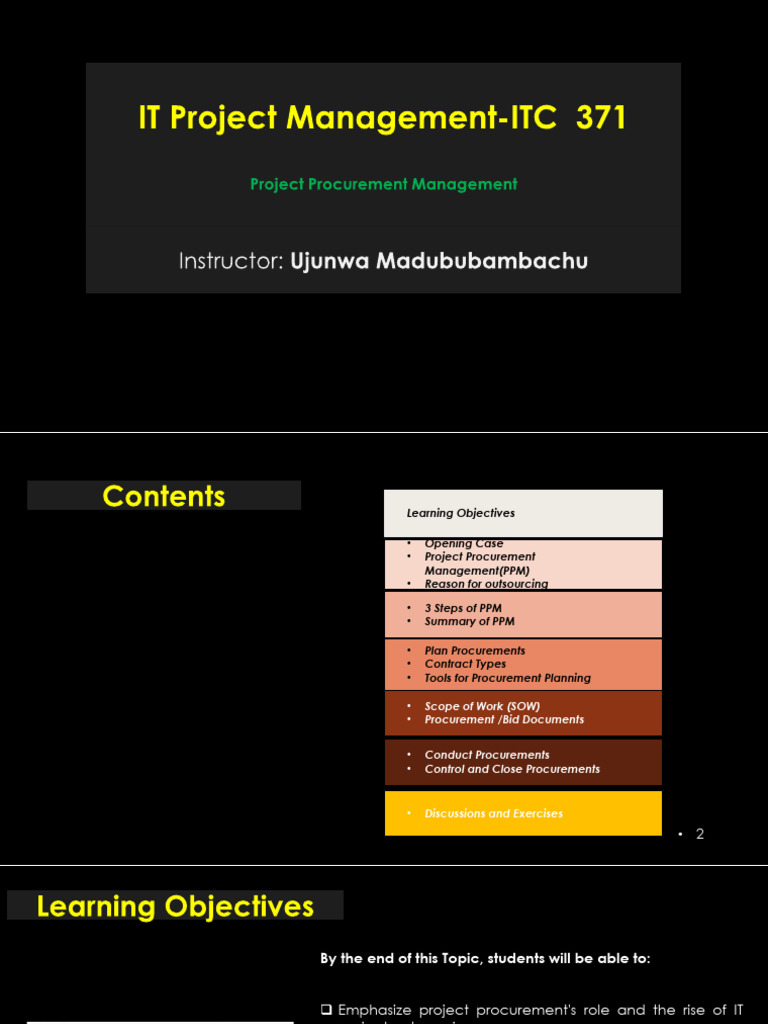 Set 13-USM - ITC 371-Project Procurement Management | PDF | Request For Proposal | Procurement