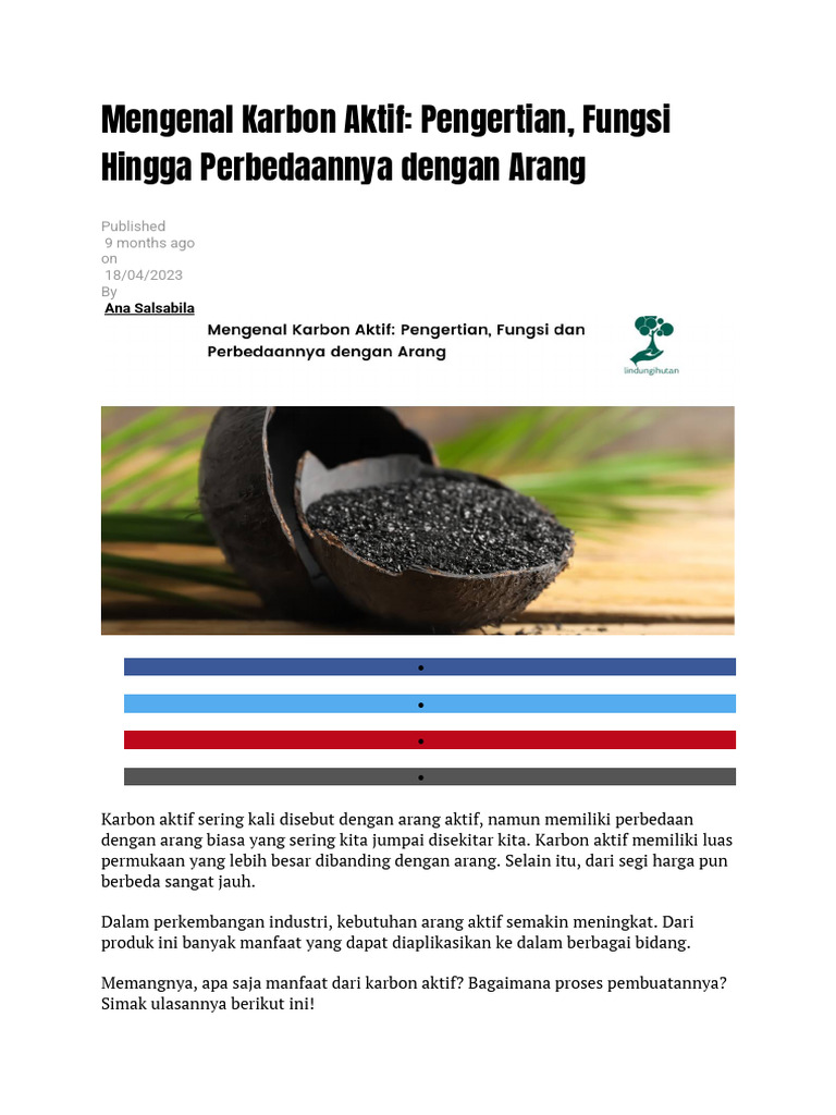 Mengenal Karbon Aktif | PDF | Sains & Matematika Mengenal Karbon Aktif | PDF | Sains & Matematika