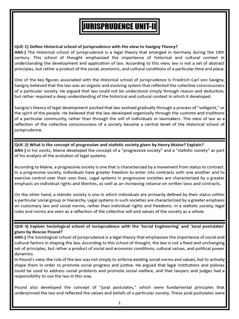 Jurisprudence Unit 2 | PDF | Jurisprudence | Natural Law