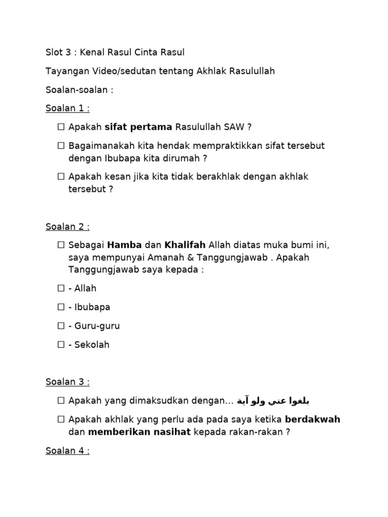 Kenal Rasul Cinta Rasul | PDF