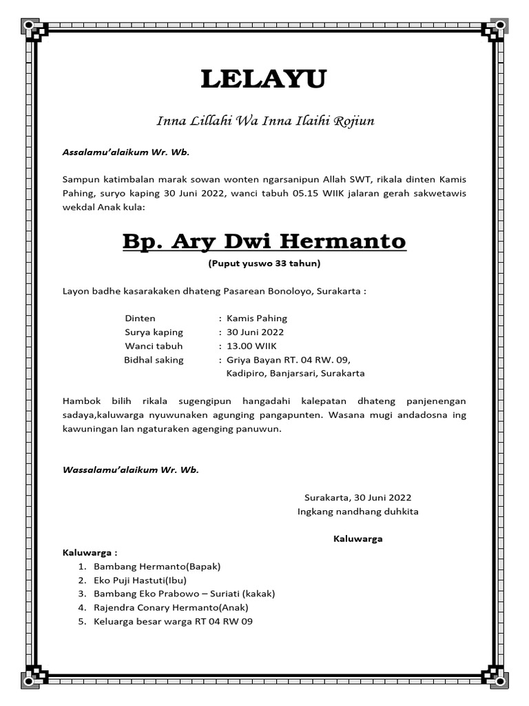 Lelayu Islam Ary Dwi Hermanto | PDF | Agama & Spiritualitas