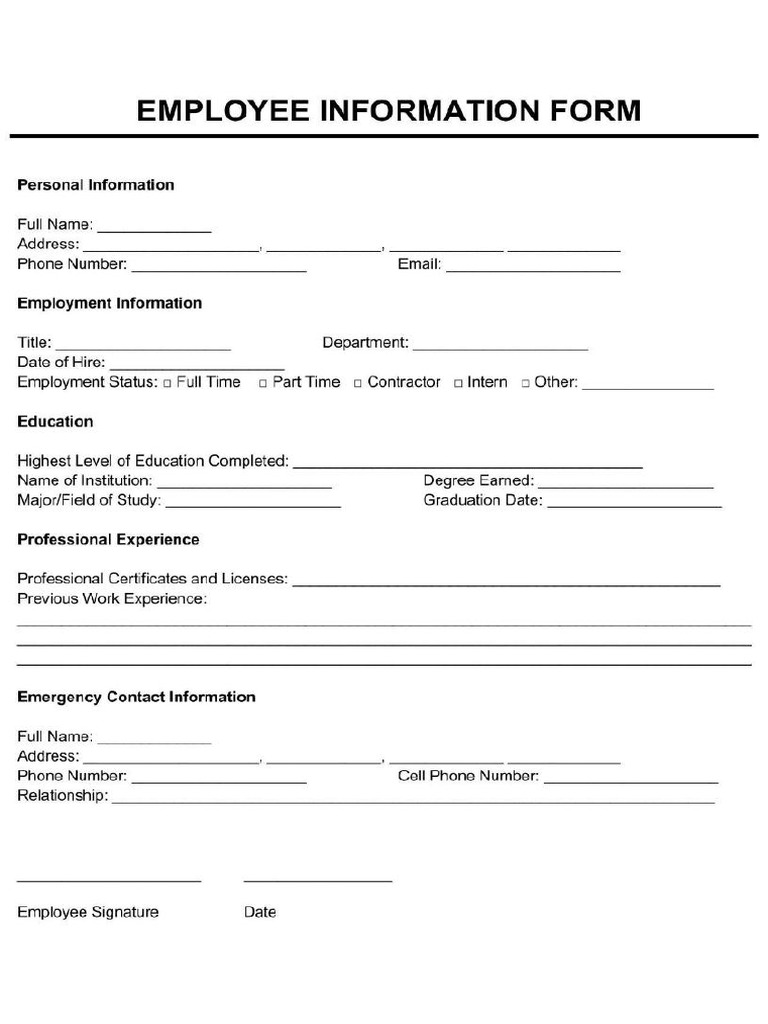 Employee Information | PDF