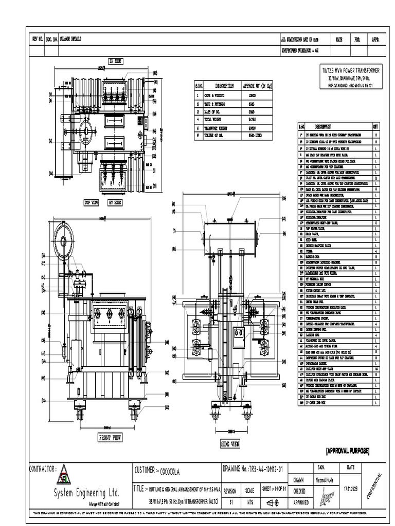 Revised 10 MVA TX GA Design-24-01-23 | PDF