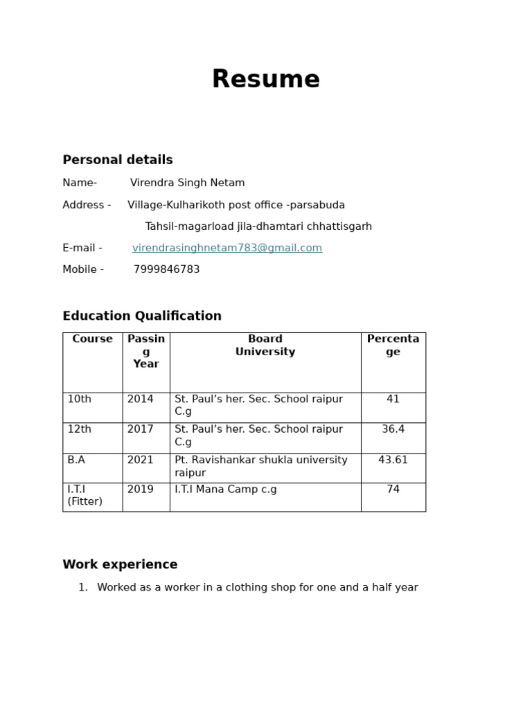 Virendra Resume | PDF