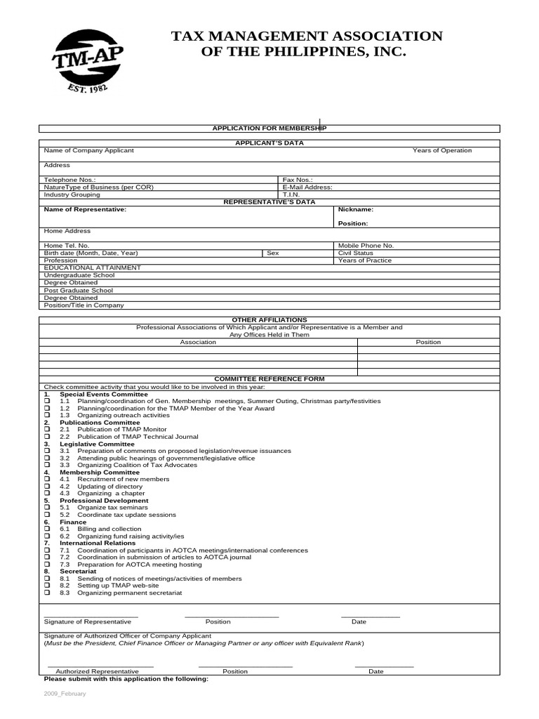 TMAP Application Form - Blank | PDF | Career & Growth