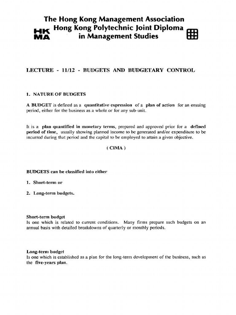 Understanding Budgeting and Control | PDF | Budget | Expense