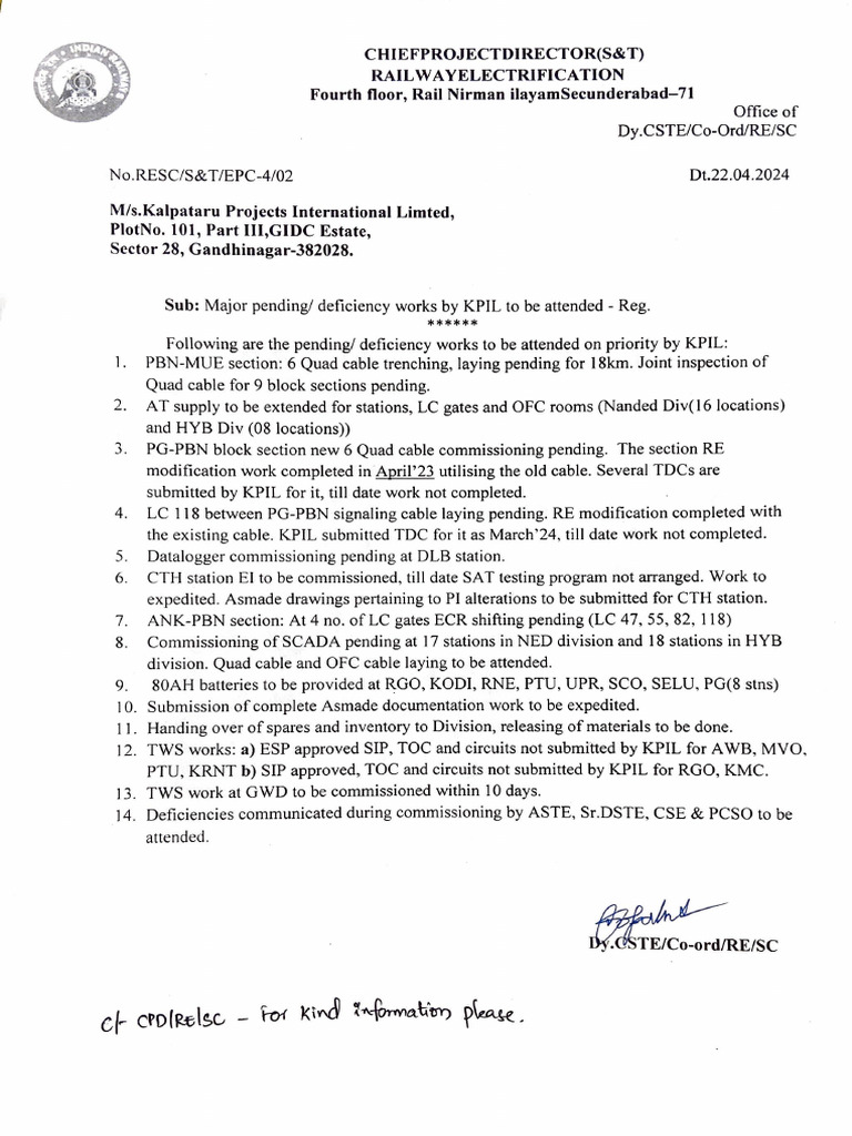 KPTL Deficiency Letter | PDF | Technology & Engineering