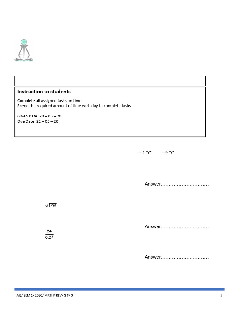 Rev Math W3 | PDF | Ratio | Elementary Mathematics
