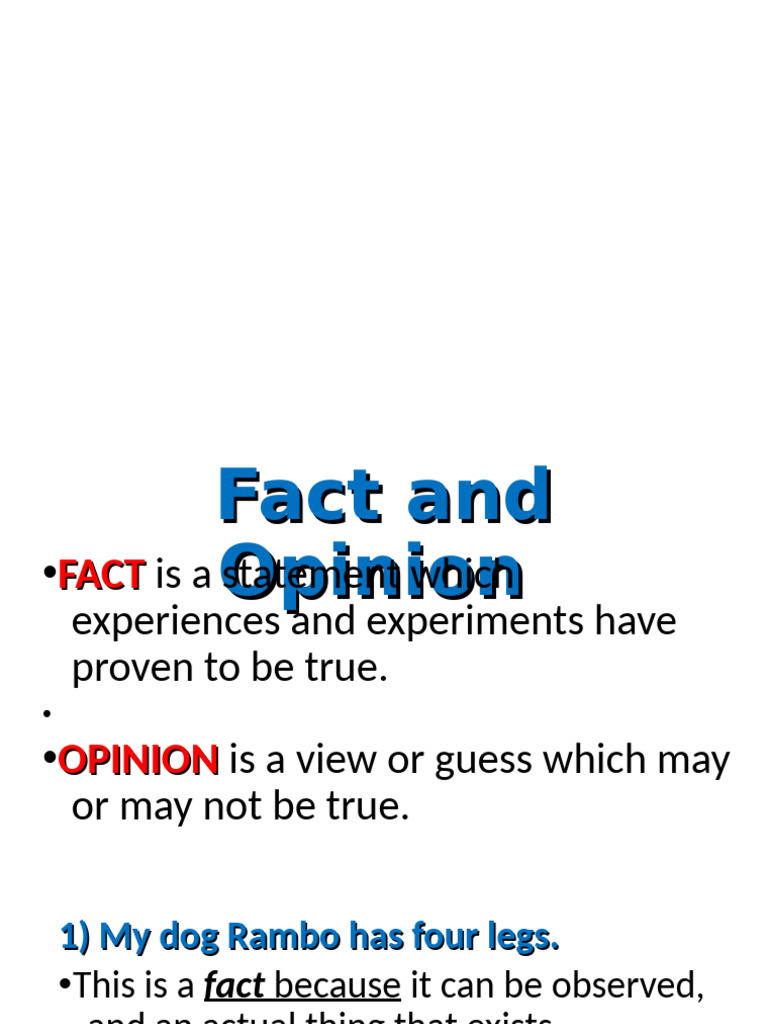 Understanding Facts vs. Opinions | PDF