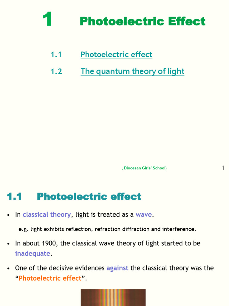 E7 Ch01 Photoelectric Effect | PDF | Photoelectric Effect | Photon