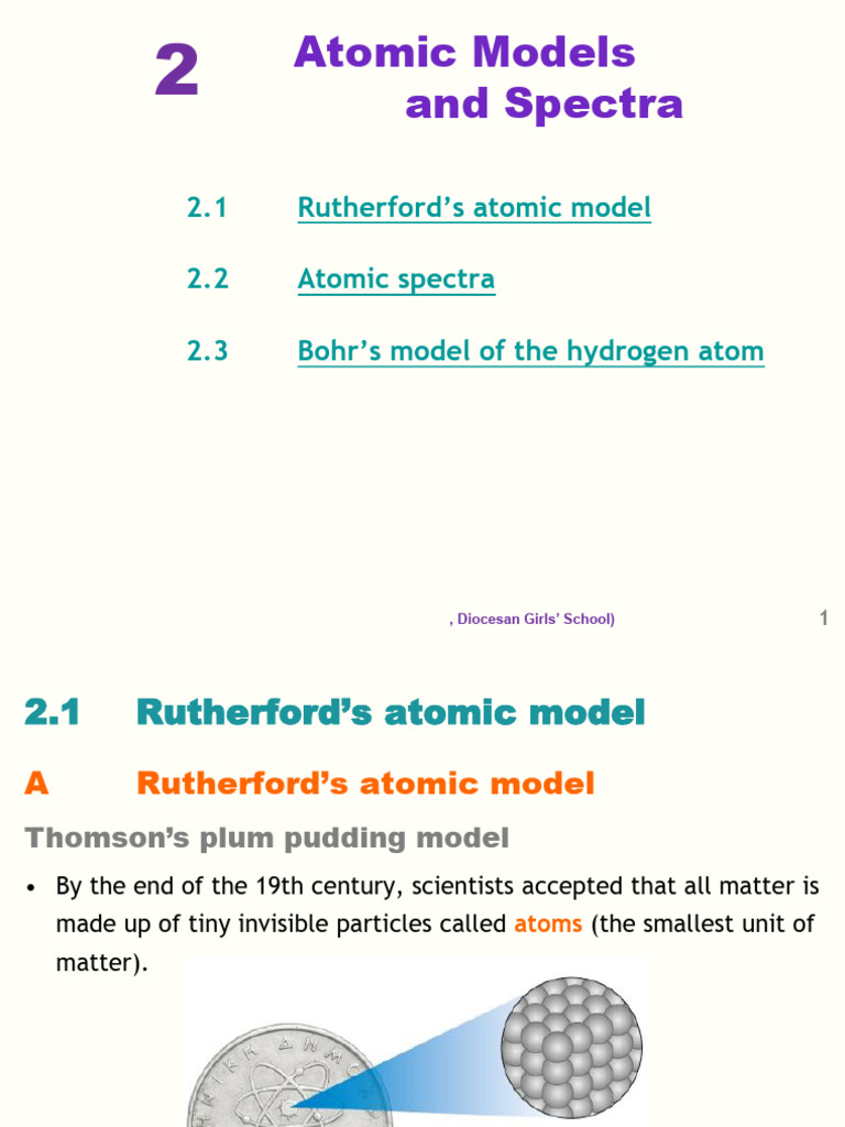 E7 Ch02 Atomic Models and Spectra | PDF | Emission Spectrum | Spectral Line